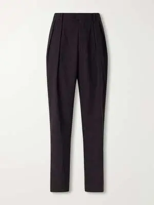 KAPTAIN SUNSHINE Straight-leg Pleated Wool Trousers - Brown