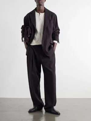 KAPTAIN SUNSHINE Straight-leg Pleated Wool Trousers