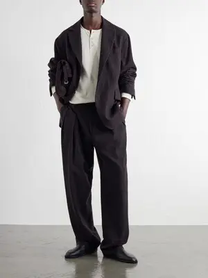 KAPTAIN SUNSHINE Straight-leg Pleated Wool Trousers