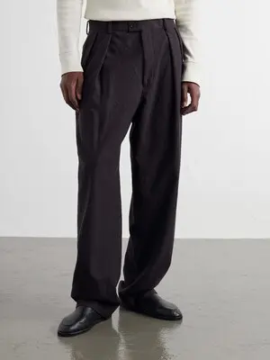 KAPTAIN SUNSHINE Straight-leg Pleated Wool Trousers