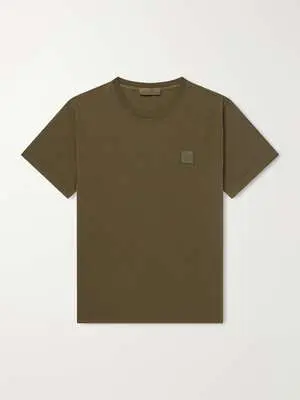 Stone Island Ghost Logo-appliquéd Cotton-jersey T-shirt - Green