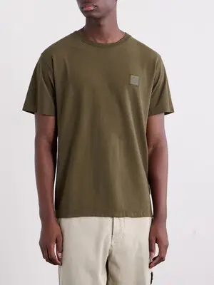 Stone Island Ghost Logo-appliquéd Cotton-jersey T-shirt - Green