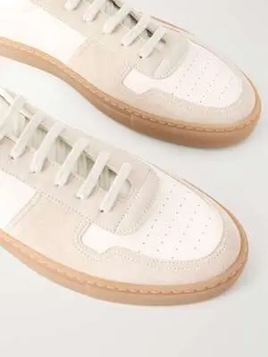 COMMON PROJECTS Bball Duo Suede-trimmed Leather Sneakers