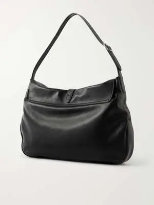 Gucci Jackie Flap Full-grained Leather Messenger Bag