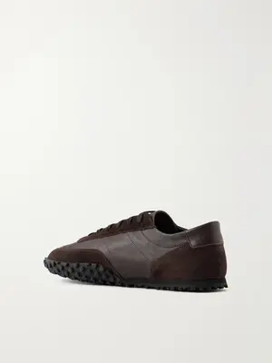 COMMON PROJECTS Suede-trimmed Leather Sneakers