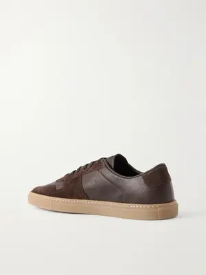 COMMON PROJECTS Bball Duo Suede-trimmed Leather Sneakers - Brown