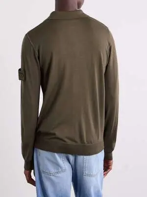 Stone Island Ghost Virgin Wool Polo Shirt - Green