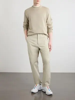 Stone Island Ghost Logo-appliquéd Cotton And Cashmere-blend Sweater - Neutrals