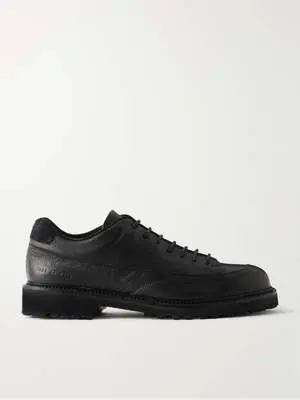 COMMON PROJECTS Hiker Low Suede-trimmed Full-grain Leather Hiking Boots - Black