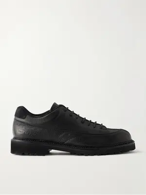 COMMON PROJECTS Hiker Low Suede-trimmed Full-grain Leather Hiking Boots - Black