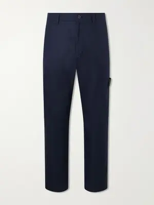 Stone Island Cotton-canvas Trousers - Blue