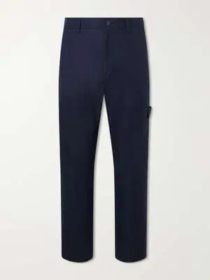 Stone Island Ghost Straight-leg Cotton-canvas Trousers - Navy