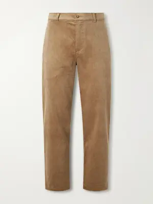 De Bonne Facture Straight-leg Cotton-corduroy Suit Trousers - Neutrals