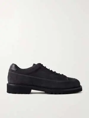 COMMON PROJECTS Leather-trimmed Suede Hiking Boots - Dark Gray