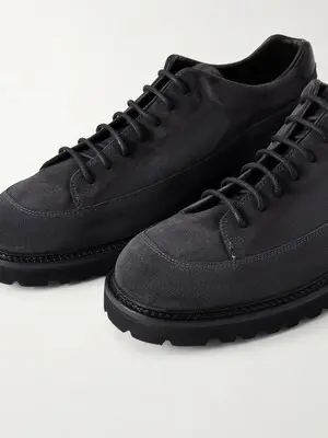 COMMON PROJECTS Leather-trimmed Suede Hiking Boots