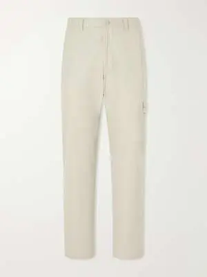 Stone Island Ghost Straight-leg Logo-appliquéd Cotton-canvas Chinos - Beige