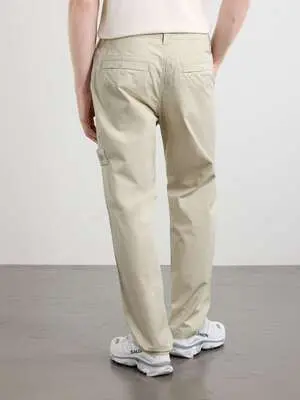 Stone Island Ghost Straight-leg Logo-appliquéd Cotton-canvas Chinos