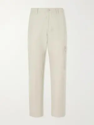 Stone Island Ghost Straight-leg Logo-appliquéd All-weather Cotton-canvas Chinos - Neutrals