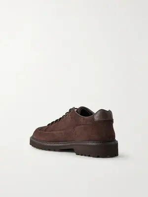 COMMON PROJECTS Leather-trimmed Suede Hiking Boots - Brown