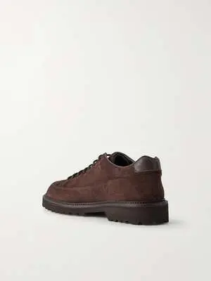COMMON PROJECTS Leather-trimmed Suede Hiking Boots
