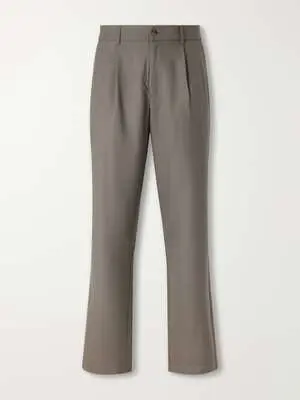 De Bonne Facture Virgin Wool Pleated Straight-leg Trousers