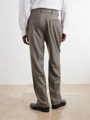 De Bonne Facture Virgin Wool Pleated Straight-leg Trousers