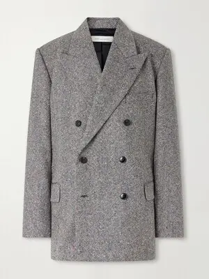 Dries Van Noten Double-breasted Wool Blazer - Gray