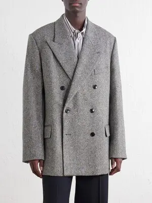 Dries Van Noten Double-breasted Wool Blazer - Gray