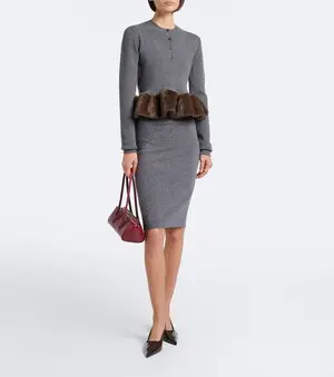 Stella McCartney Knitted Wool Pencil Skirt