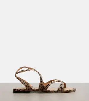 JIMMY CHOO Ayla Snake-effect Leather Sandals