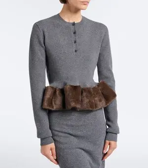 Stella McCartney Peplum Wool-blend Sweater