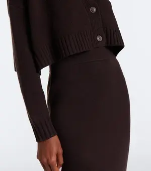 Max Mara Cropped Wool And Cashmere Cardigan - Brown