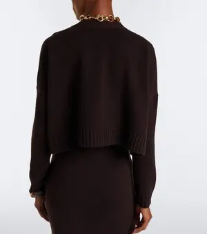 Max Mara Cropped Wool And Cashmere Cardigan - Brown