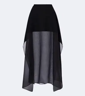 Sportmax Silk-trimmed Knitted Maxi Skirt