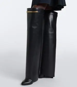 Givenchy Shark Pinch Leather Over-the-knee Boots - Black