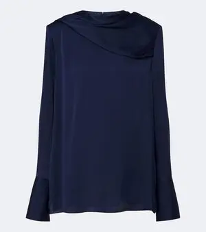 TOM FORD Silk Georgette Draped Blouse
