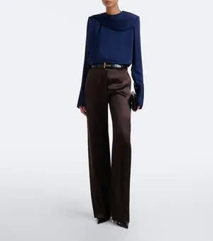 TOM FORD Silk Georgette Draped Blouse
