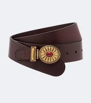 Etro Crystal-embellished Leather Belt