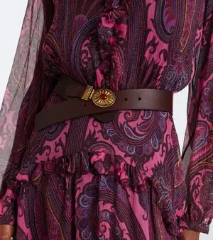 Etro Crystal-embellished Leather Belt