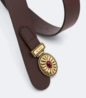 Etro Crystal-embellished Leather Belt