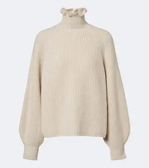 Max Mara Ribbed-knit Wool And Cashmere Sweater Beige