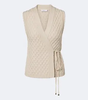 Max Mara Wool And Cashmere Wrap Cardigan - Beige