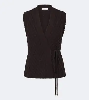 Max Mara Wool And Cashmere Wrap Cardigan - Brown