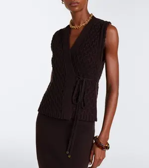 Max Mara Wool And Cashmere Wrap Cardigan - Brown