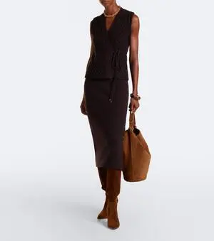 Max Mara Wool And Cashmere Wrap Cardigan - Brown
