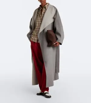 THE FRANKIE SHOP Leroy Reversible Wool-blend Wrap Coat - Grey