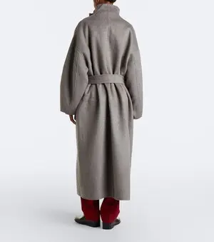 THE FRANKIE SHOP Leroy Reversible Wool-blend Wrap Coat - Grey