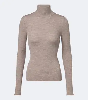 Max Mara Ribbed-knit Virgin Wool Sweater Beige