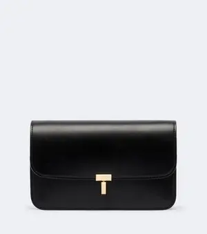 TOTEME T-lock Leather Crossbody Bag - Black