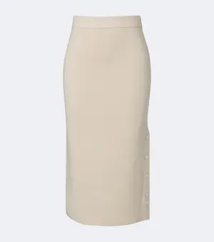 Max Mara Wool And Cashmere Blend Midi Skirt - Beige